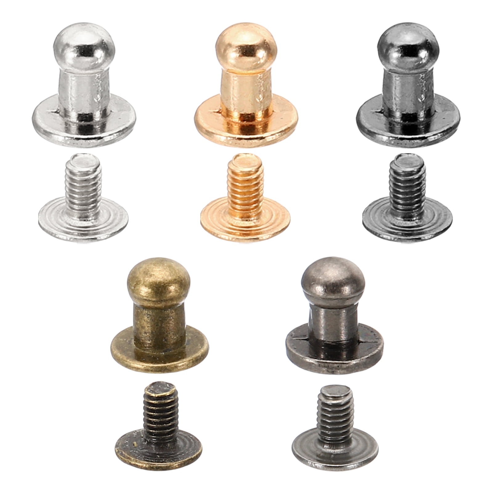 5mm Leather Rivets, 150 Sets Round Button Head Studs Metal Screw Studs ...