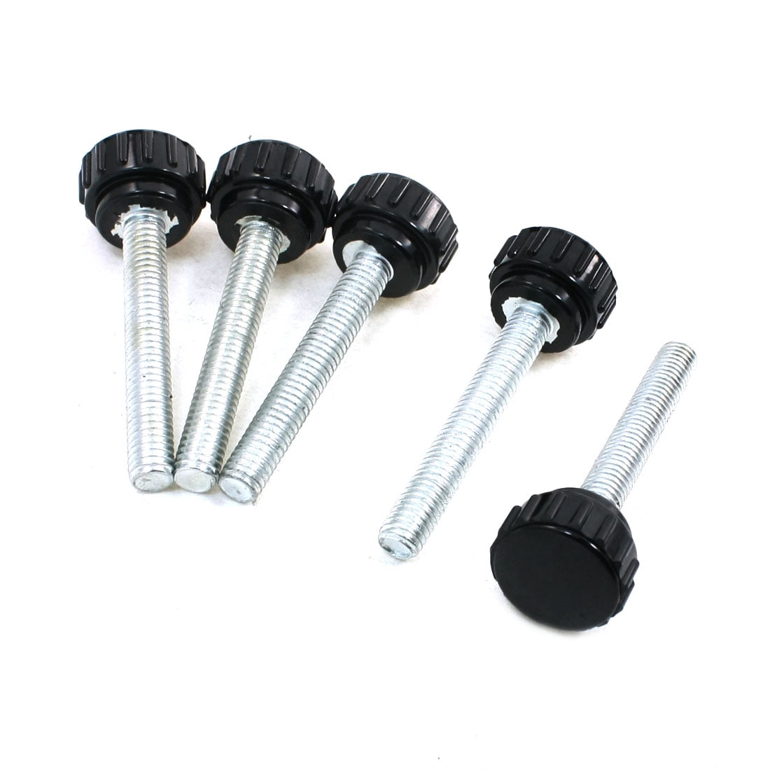 5mm Male Thread Diameter Screw On Type Knurled Knobs Black 5 Pcs ...