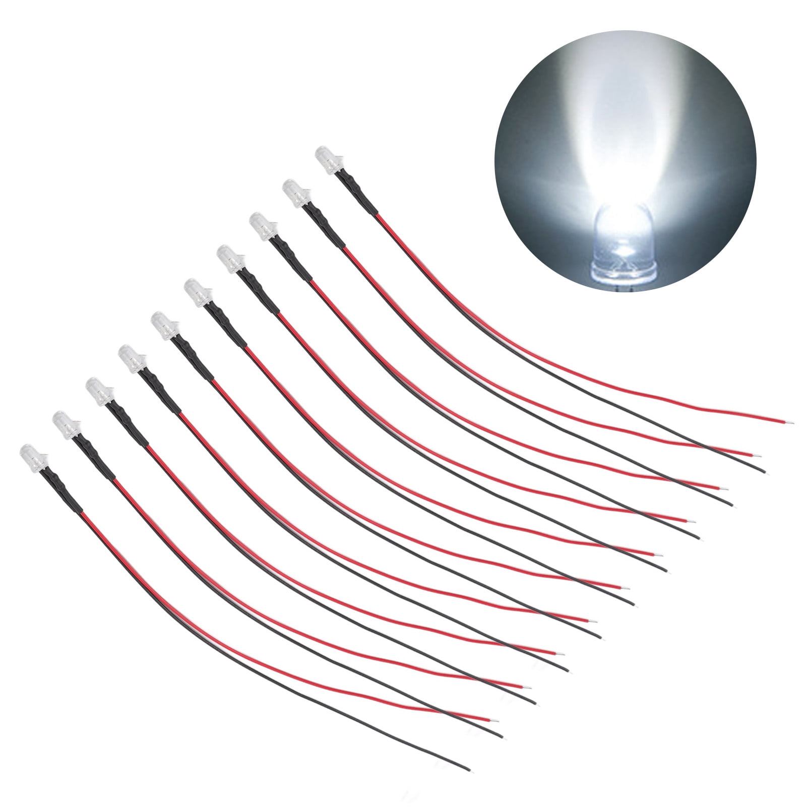 5mm Prewired LED Lights Emitting Diodes for Decoration 5?12V - Walmart.com