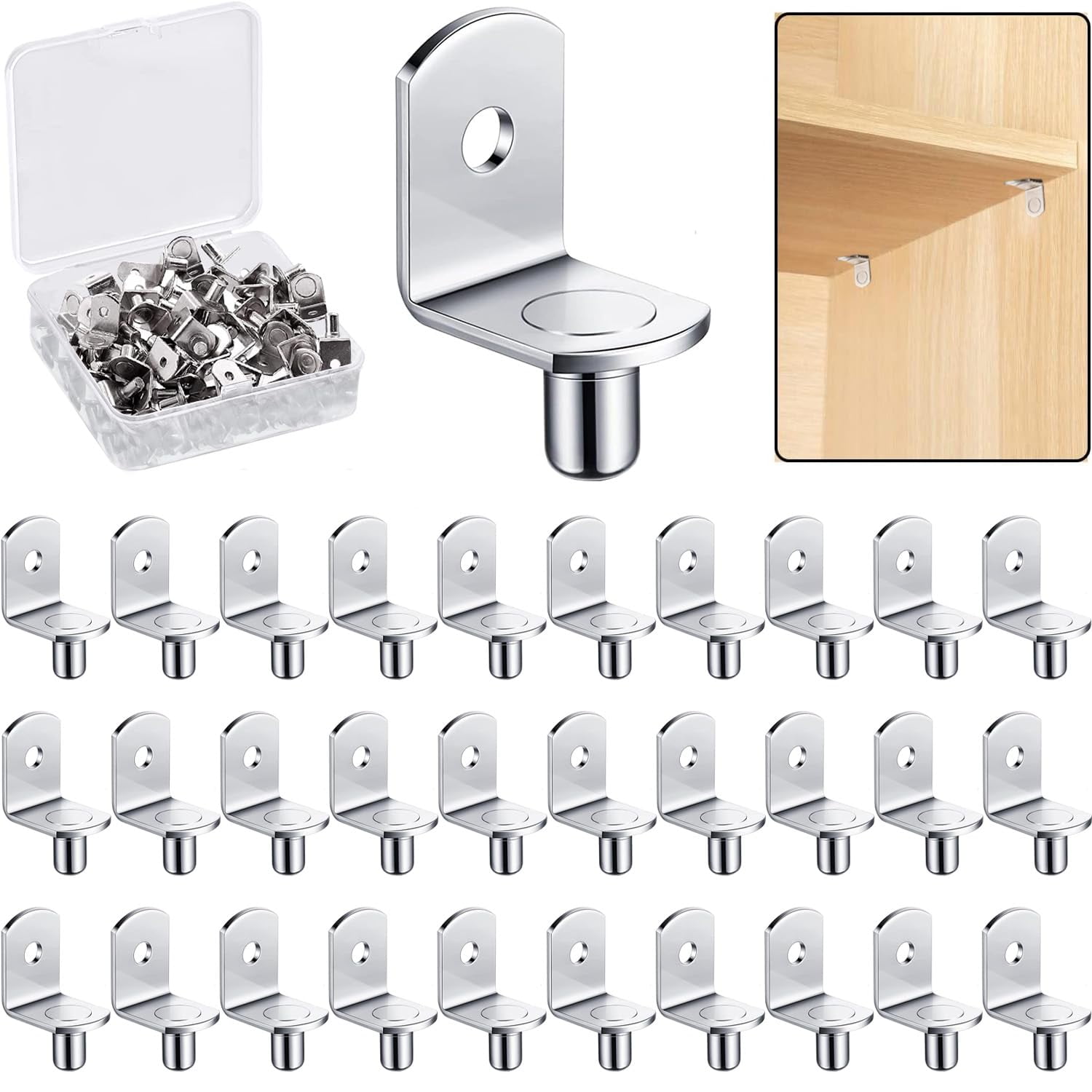 5mm Shelf Support Pegs, Shelf Pegs with Hole, Cabinet Shelf Bracket ...