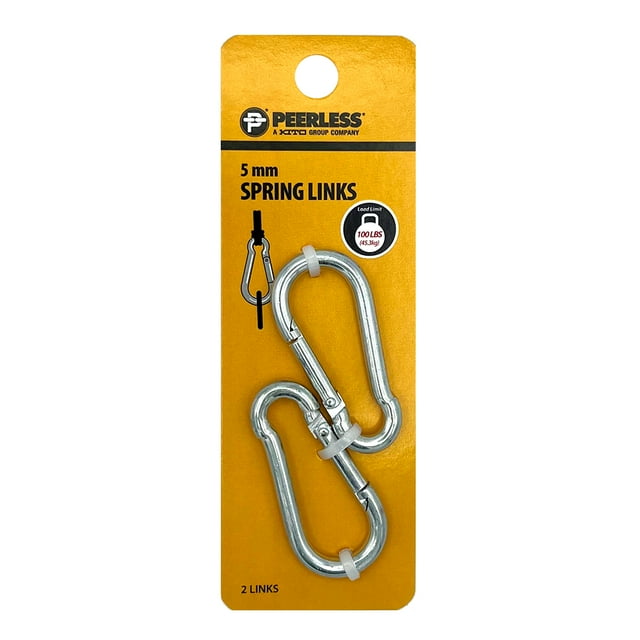 5mm Spring Links, 2 Pack, Zinc, Peerless Chain Company, #4712838 ...