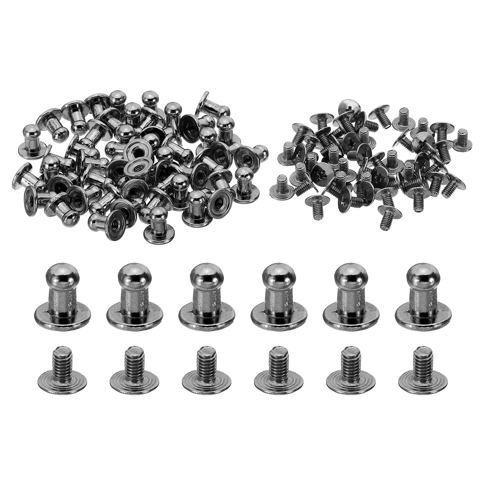 5mm Studs for Clothing, 50 Sets Studs and Spikes Leather Rivets Screw ...