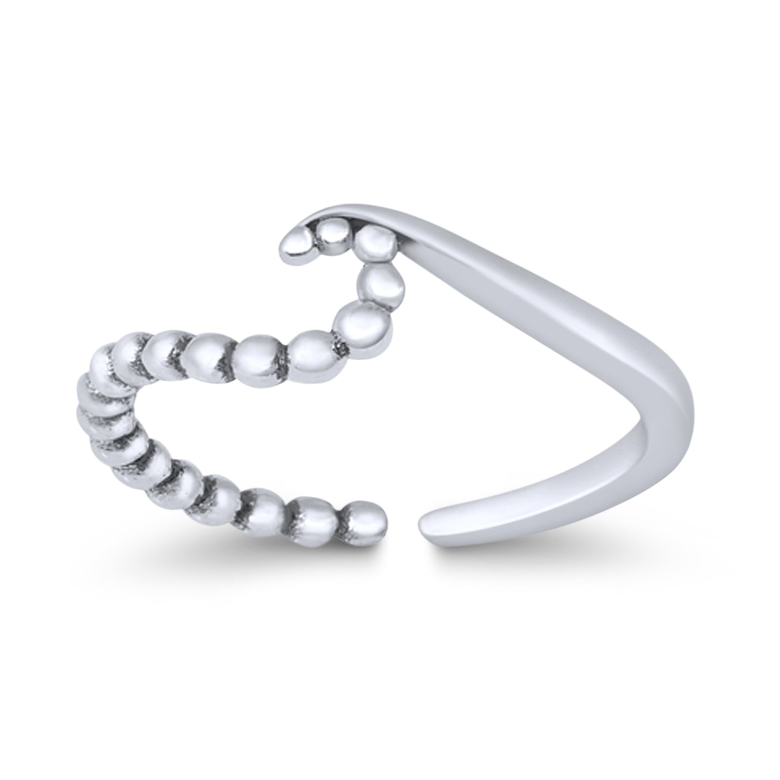 5mm-Wave Toe Band Ring 925 Sterling Silver Thin Adjustable Stylish ...