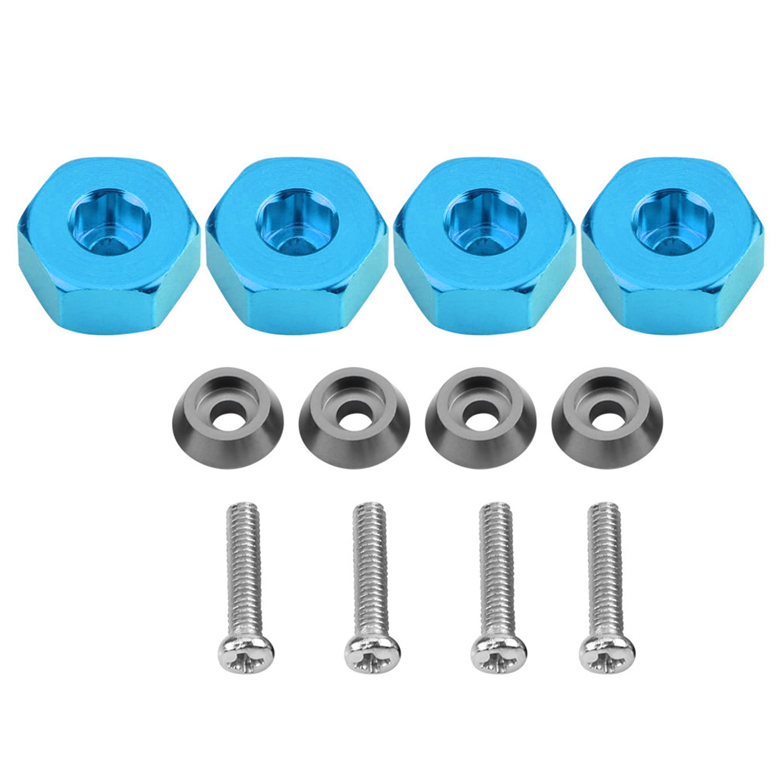 5mm to 12mm Blue Aluminum Alloy Wheel Hex Hub Adapter for 1634 RC Truck ...