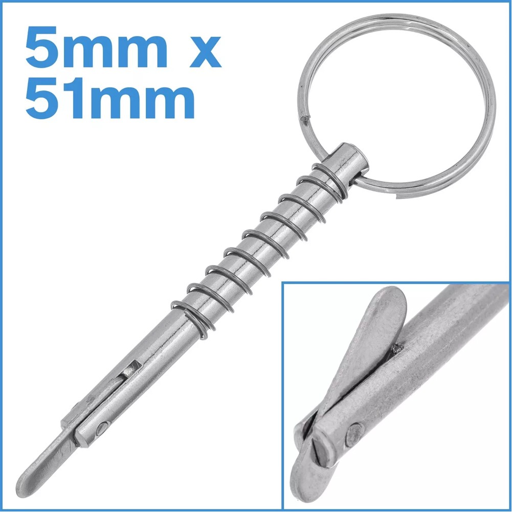 5mm x 51mm/5 x 76mm/8x76mmSpring Loaded Clevis Pin | 316 Stainless ...