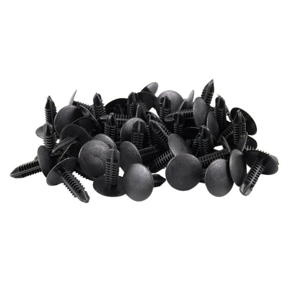 5mm x Hole Dia Black Plastic Rivets Fastener Push Clips 48 Pcs pwm25 ...