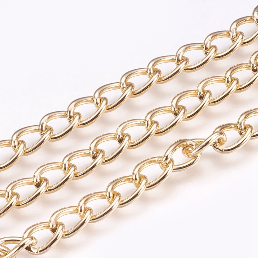 5ms Aluminium Twisted Chains Curb Chains Unwelded Light golden 9x6x1 ...