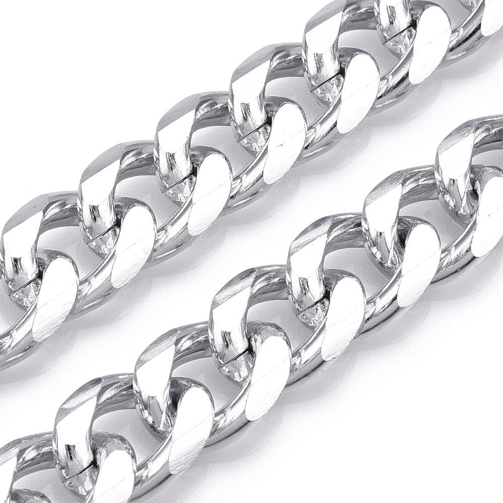 5ms Aluminum Faceted Curb Chains Diamond Cut Cuban Link Chains Unwelded ...