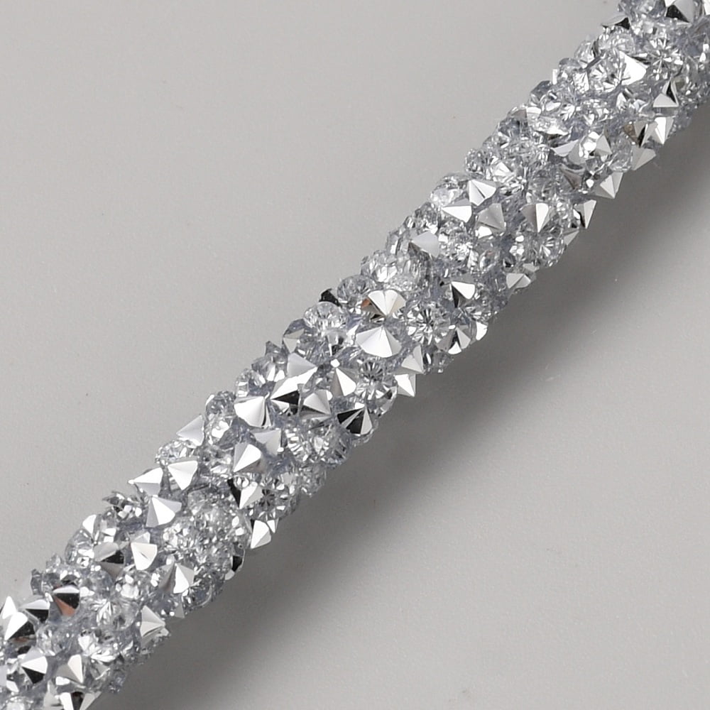 5ms Glass Rhinestone Rubber Cord for Craft Gainsboro 1/4 inch(7mm ...