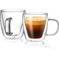 5oz Double Wall Glass Espresso Cups Set of 2, Espresso Shot Cups ...