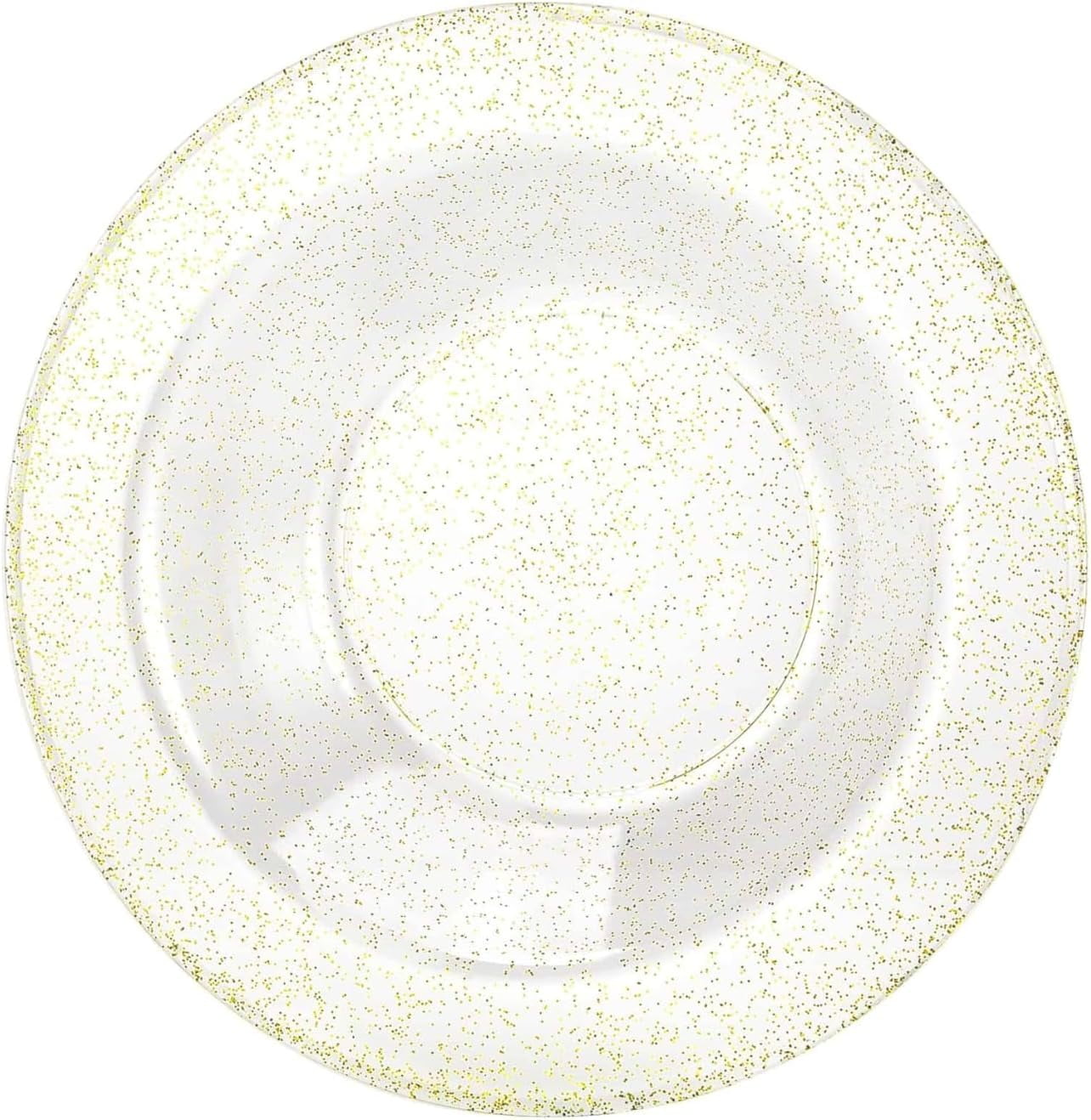 5oz Gold Glitter Design Plastic Bowl – Elegant & Sturdy Disposable ...