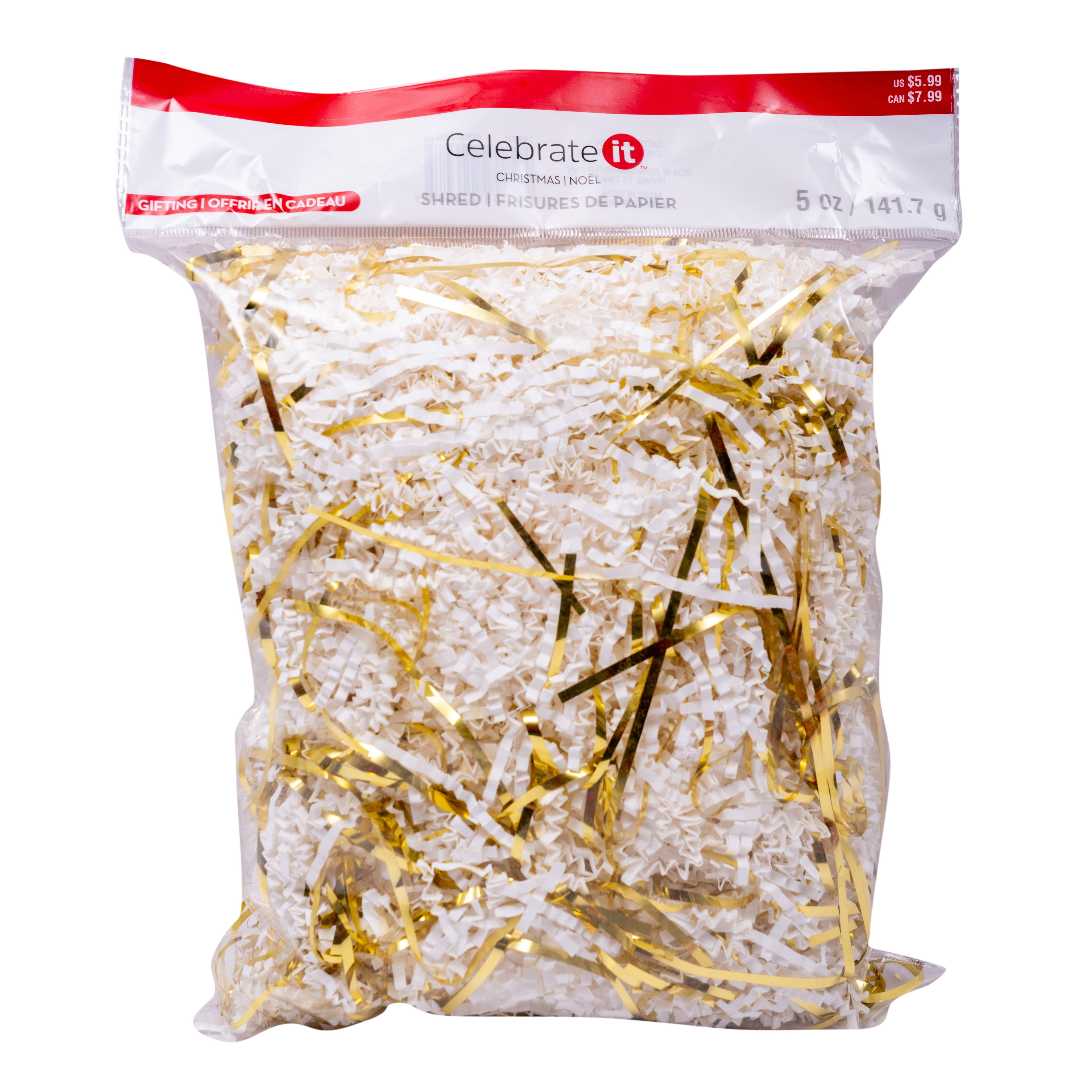 5oz. Gold & White Paper Shreds by Celebrate It™ - Holiday Party and ...
