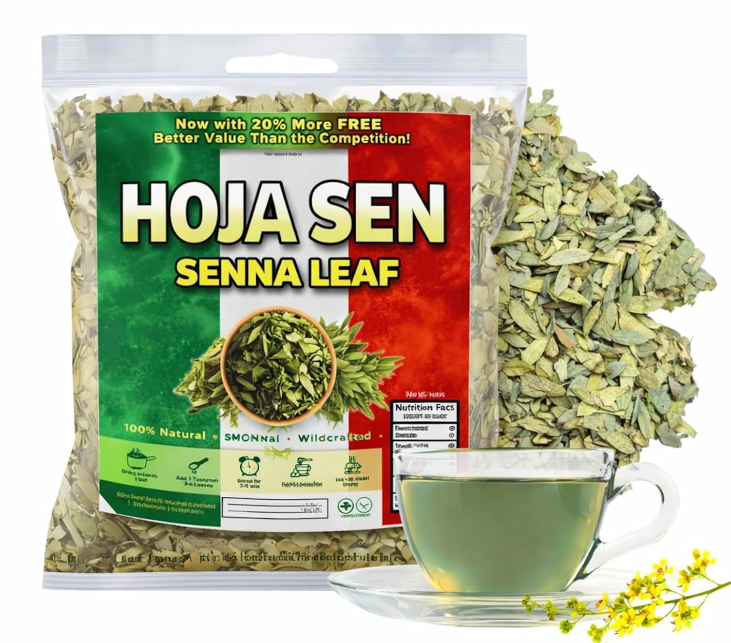 5oz Hoja Sen (Senna Leaf) Herbal Tea - Premium Hoja Entera Senna de ...