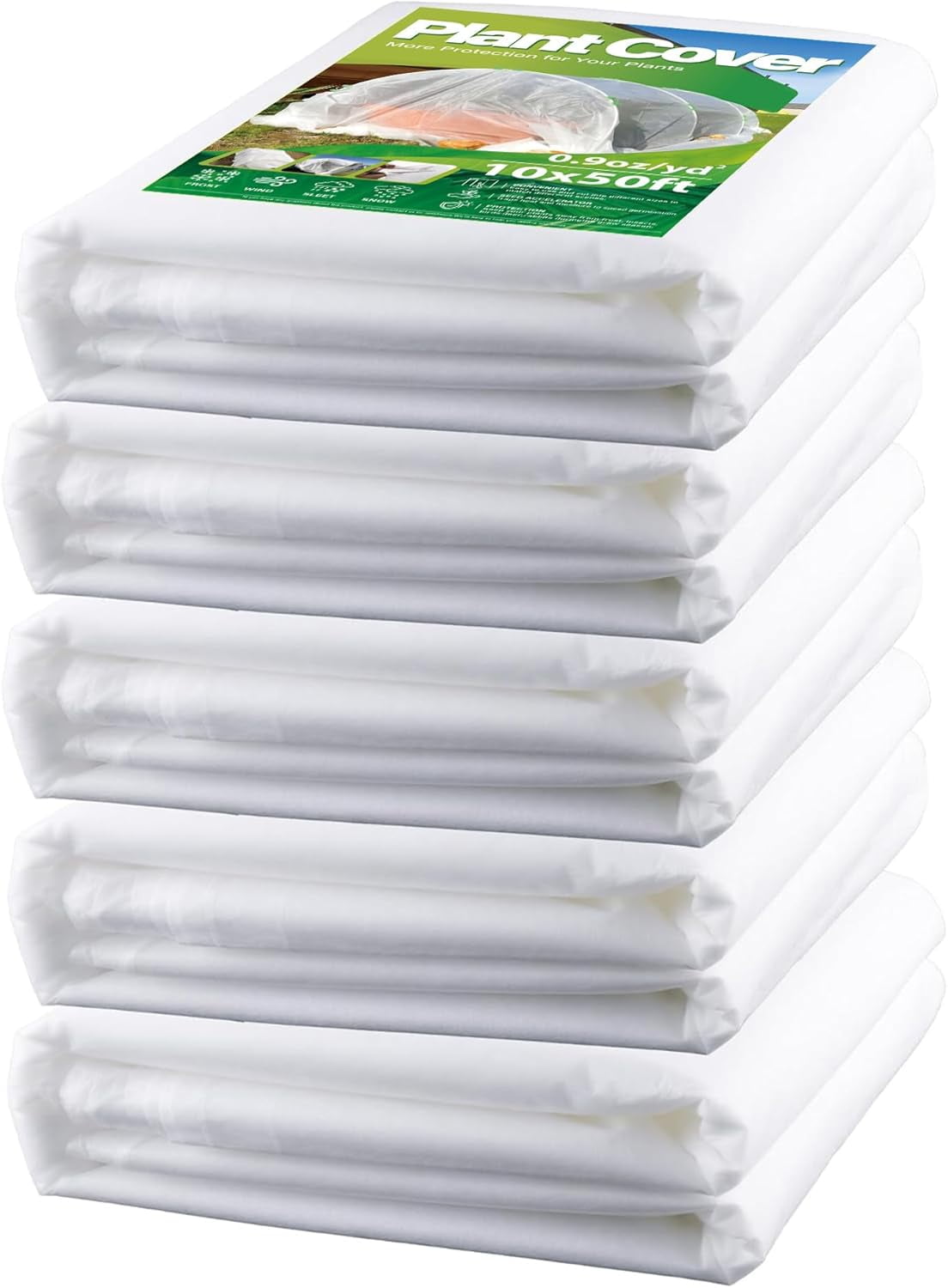 5pack 10x50ft Plant Covers Freeze Protection- Frost Cloth Blanket ...