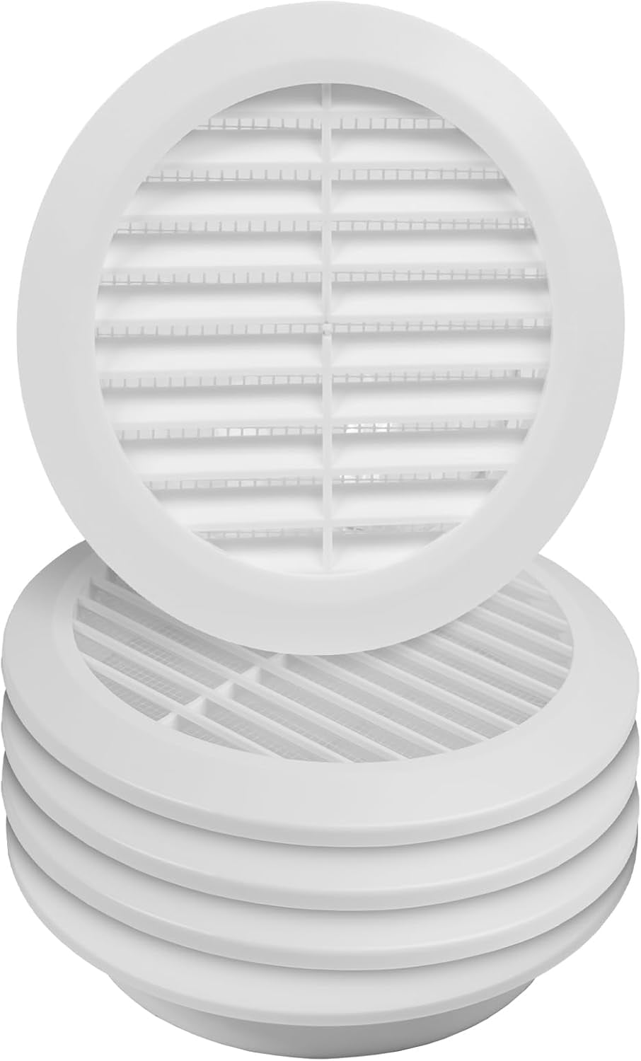 5pack 4" Inch White Plastic Round Soffit Vent - Air Vent Louver ...