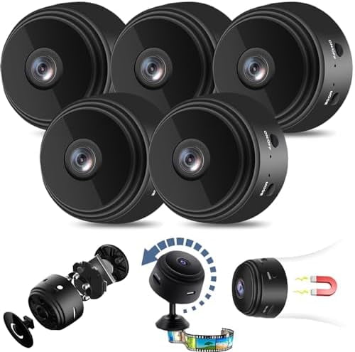 5pack Magnetic Mini Security Camera, Security Camera,Night Vision ...