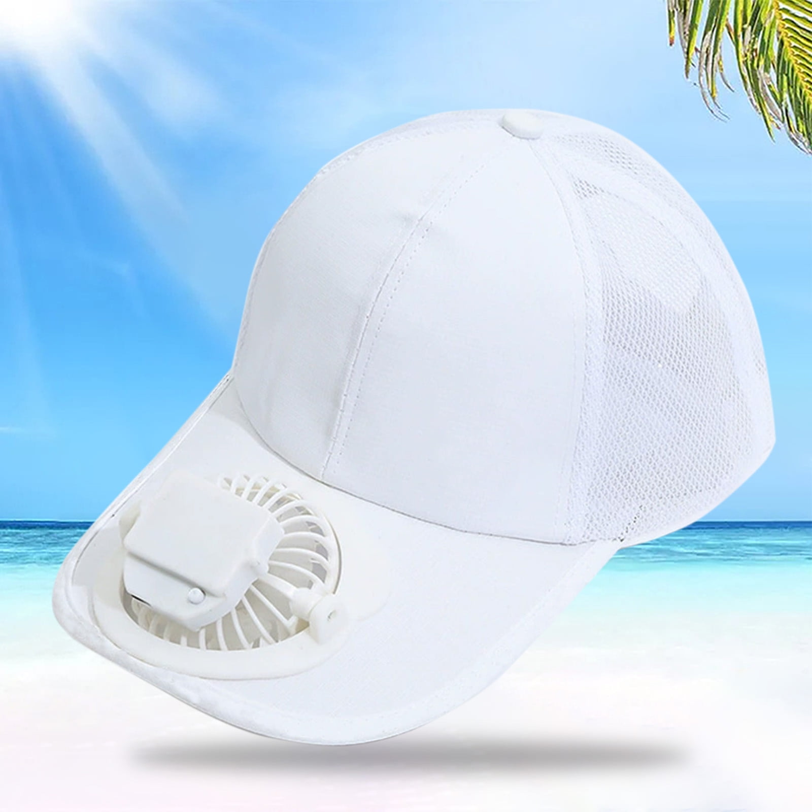 5packs Adults Mesh Baseball Cap Fishing Beach Hats with Fan, Summer UV Protection Sun Hat, USB ...
