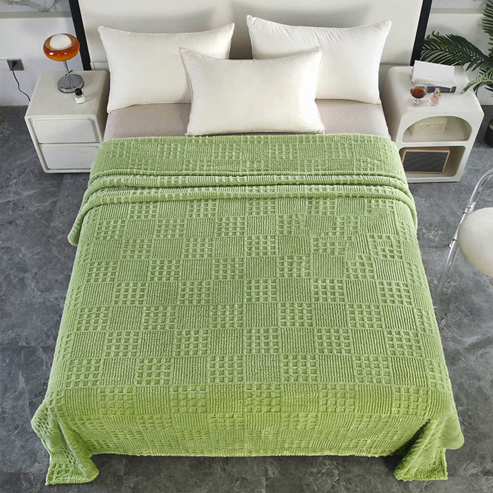 5packs Waffle Weave Throw Blanket, Soft Lightweight Breathable Cozy ...