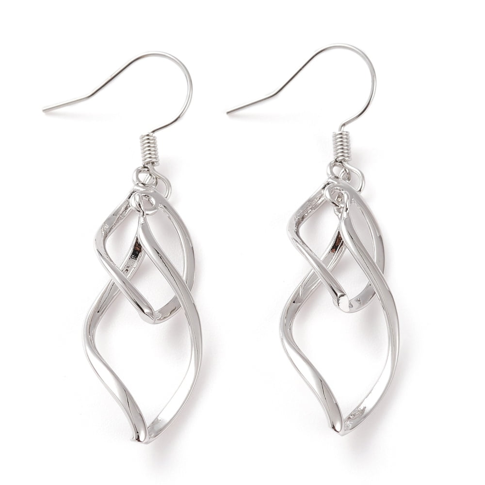 5pairs Brass Dangle Earrings Twist Rhombus 51mm Pin: 0.6mm - Walmart.com