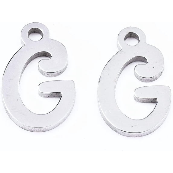 5pc 201 Stainless Steel Charms Laser Cut Alabet Stainless Steel Color ...