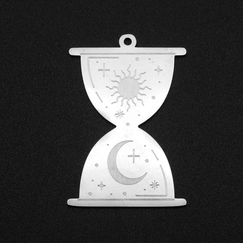 5pc 201 Stainless Steel Pendants Laser Cut Hourglass/Sand Clock with ...