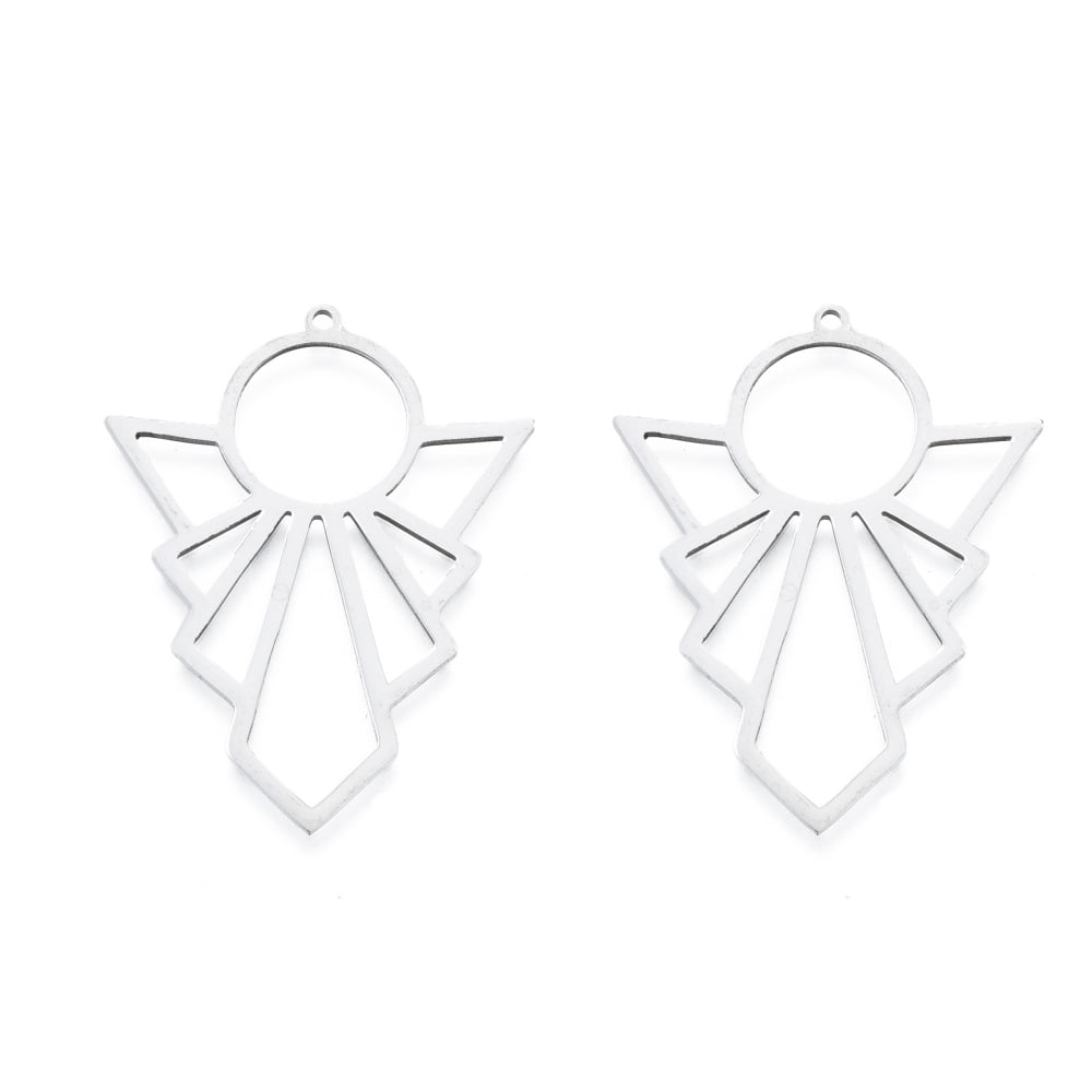 5pc 201 Stainless Steel Pendants Outline Charms Angel Stainless Steel 5pc-201-stainless-steel-pendants-outline-charms-angel-stainless-steel
