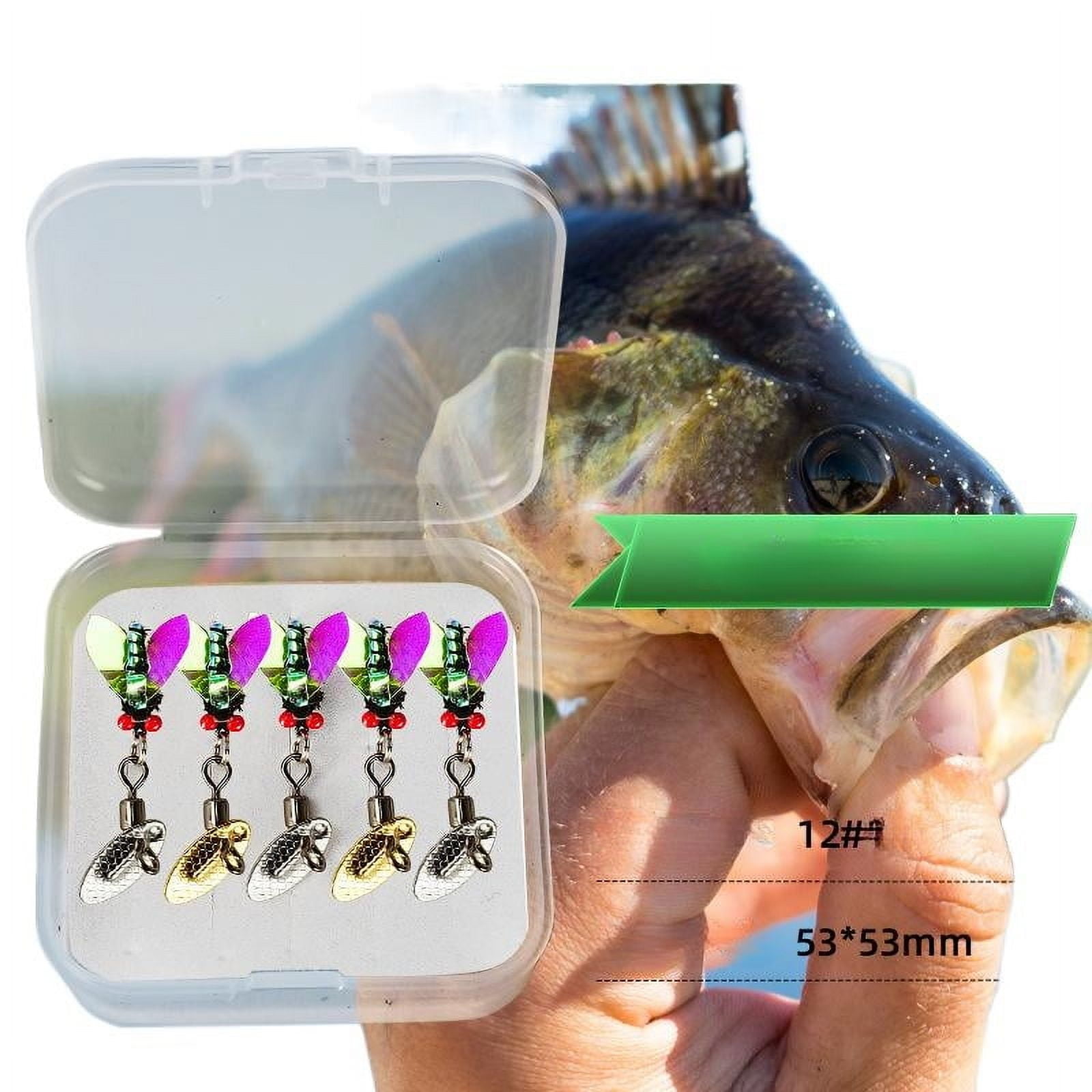 5pc BIQIANWO Fishing Lures Micro Fly Hook Pattern White Stripe Military ...