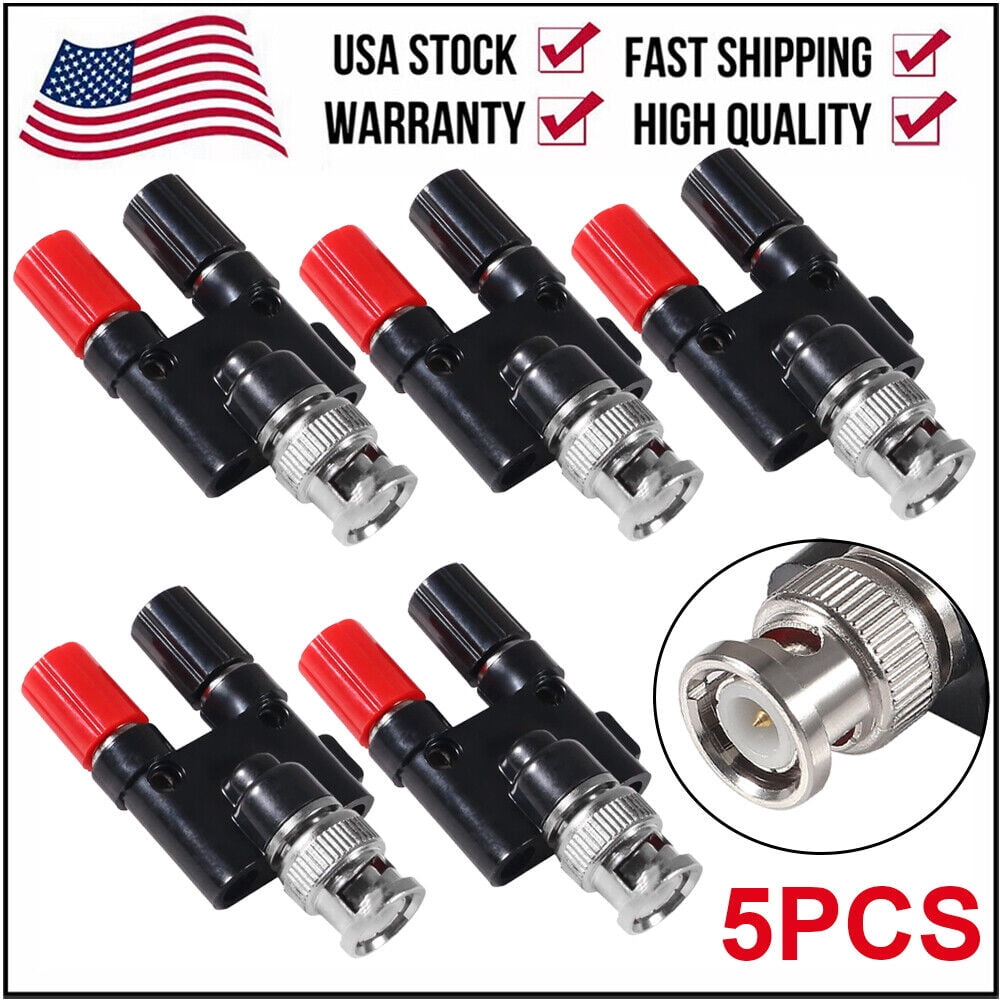 5pc BNC Male Plug to 4Mm Dual Banana Female Jack Socket Binding Post RF Coax US - Walmart.com