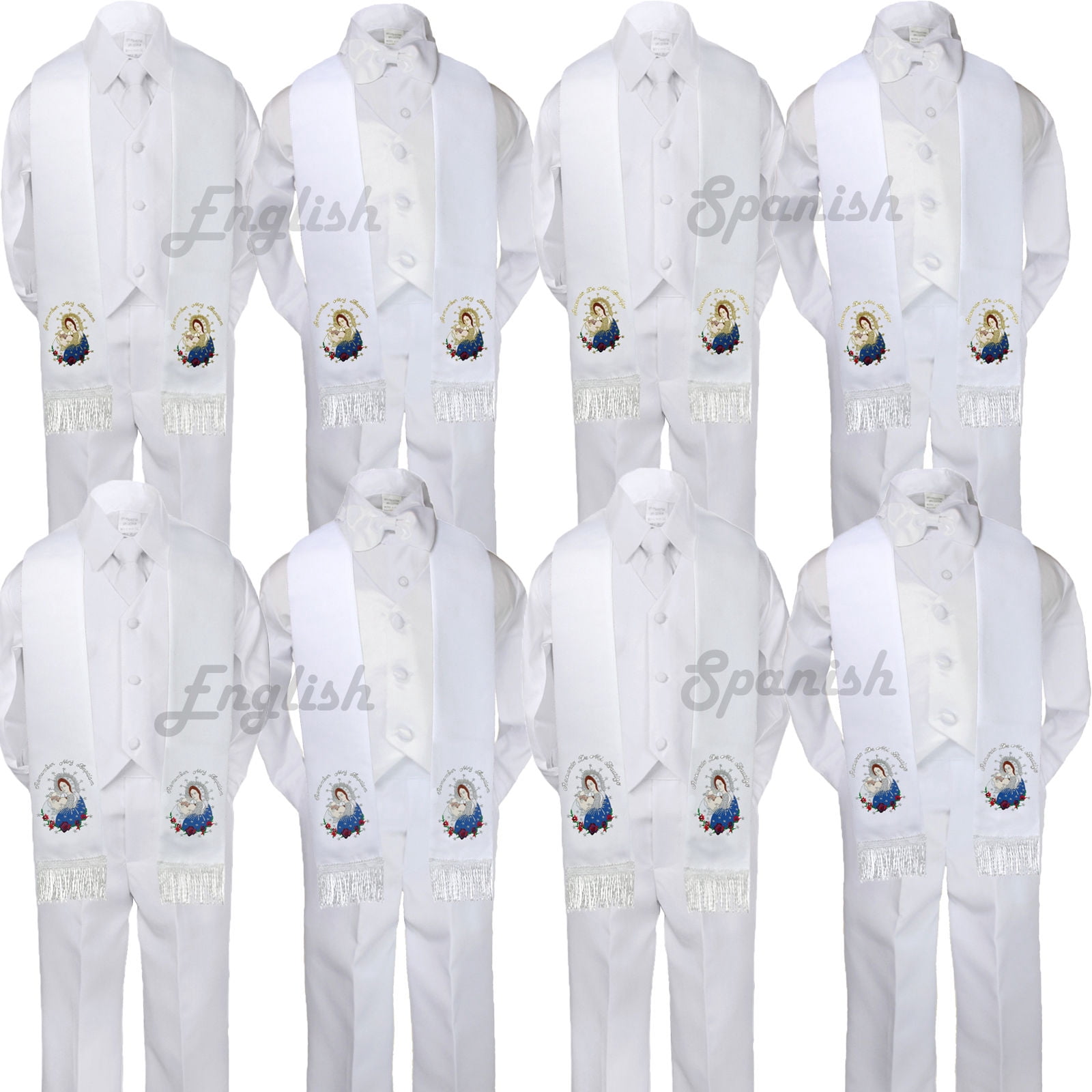 5pc Baby Boy Virgin Mary Pope Stole Christening Neck or Bow Tie Vest ...