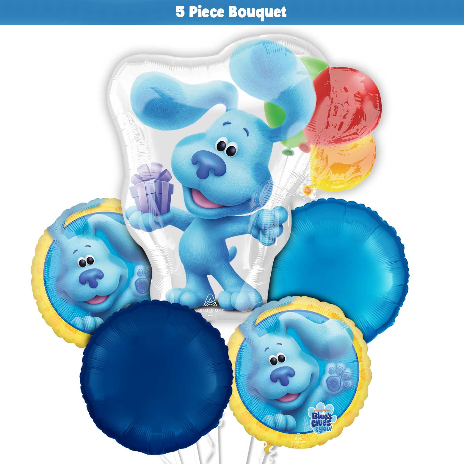5pc Blue's Clues Deluxe Balloon Bouquet - Quality Party Birthday ...