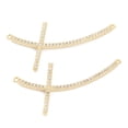 5pc Brass Micro Pave Clear Cubic Zirconia Pendants Real 18K Gold Plated ...