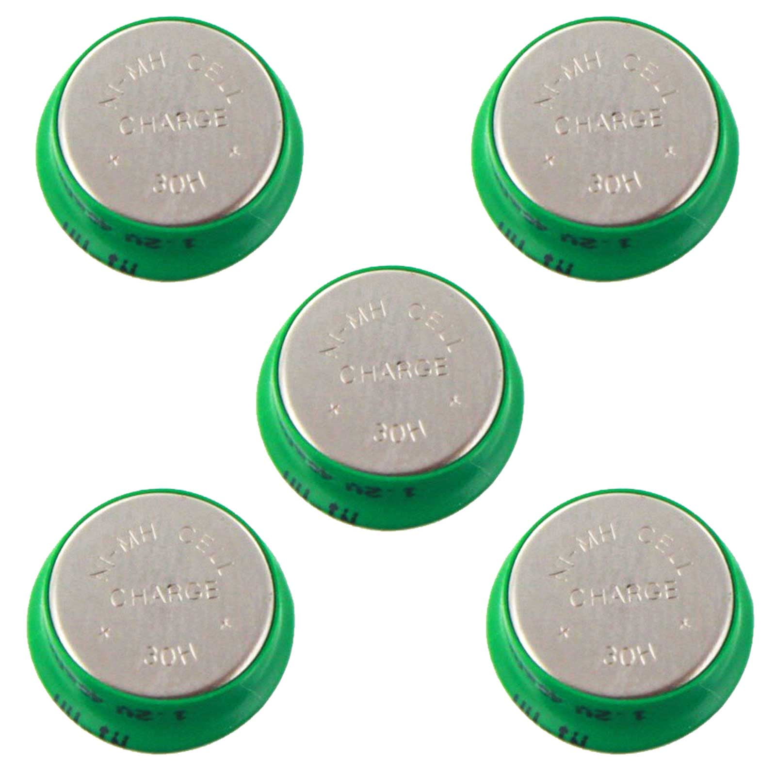 Exell Battery 5-Pack 1.2V 40mAh NiMH Rechargable Button Flat Top ...