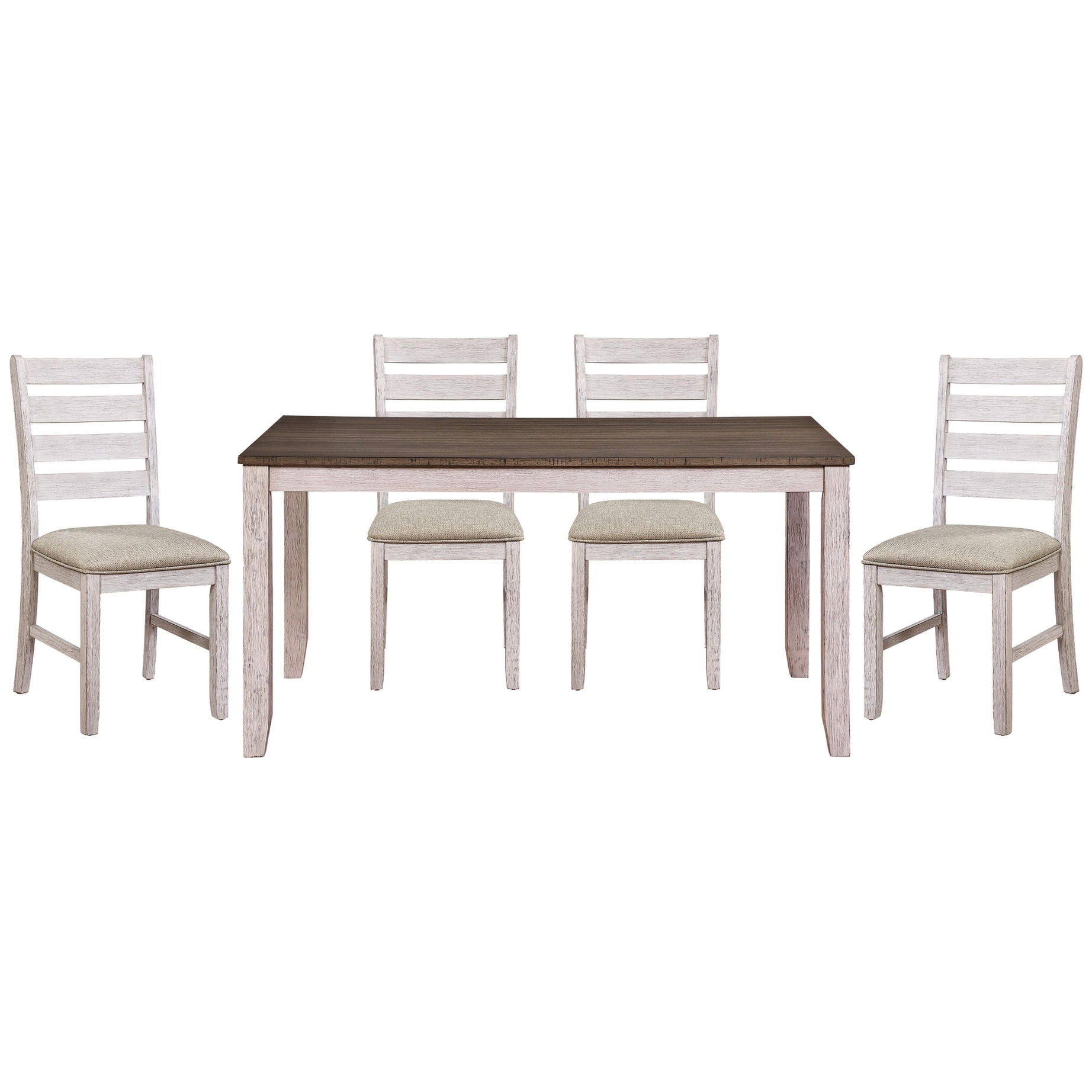 5pc Dining Set with Rectangular Table and Fabric Chairs | Ideal for ...