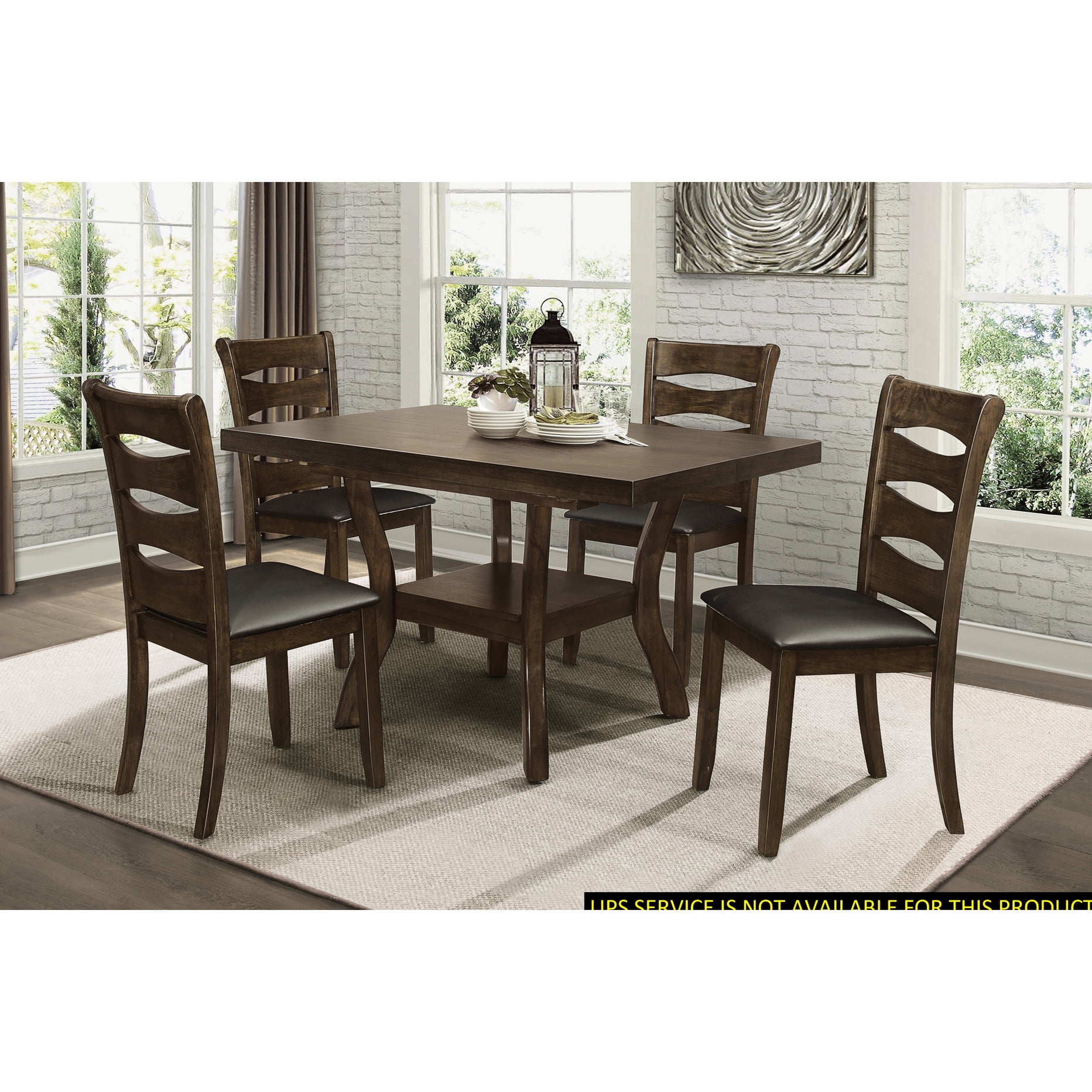 5pc Dining Set with 4 Chairs | Transitional Design for Dining Room ...
