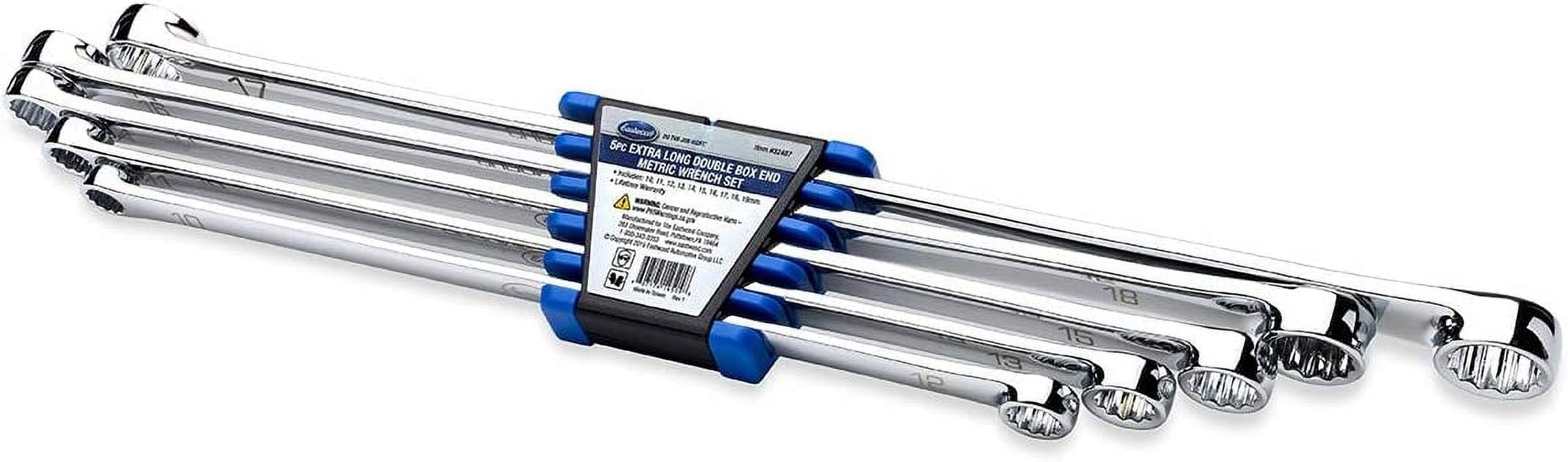 5pc Extra Long Double Box End MM Metric Chrome Steel Wrench Set Tools - Walmart.com