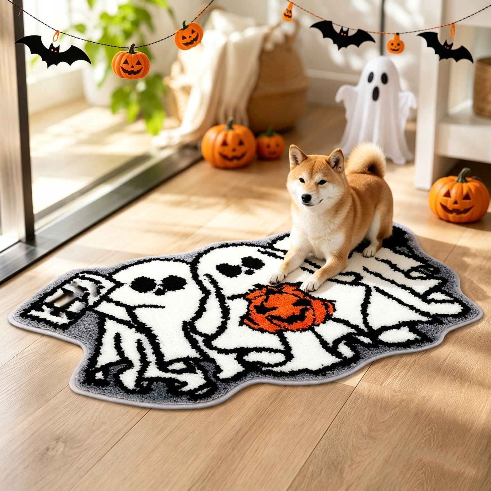 5pc Halloween ornaments Thick Wool Halloween Pet Mat 60x40cm For Dirty ...