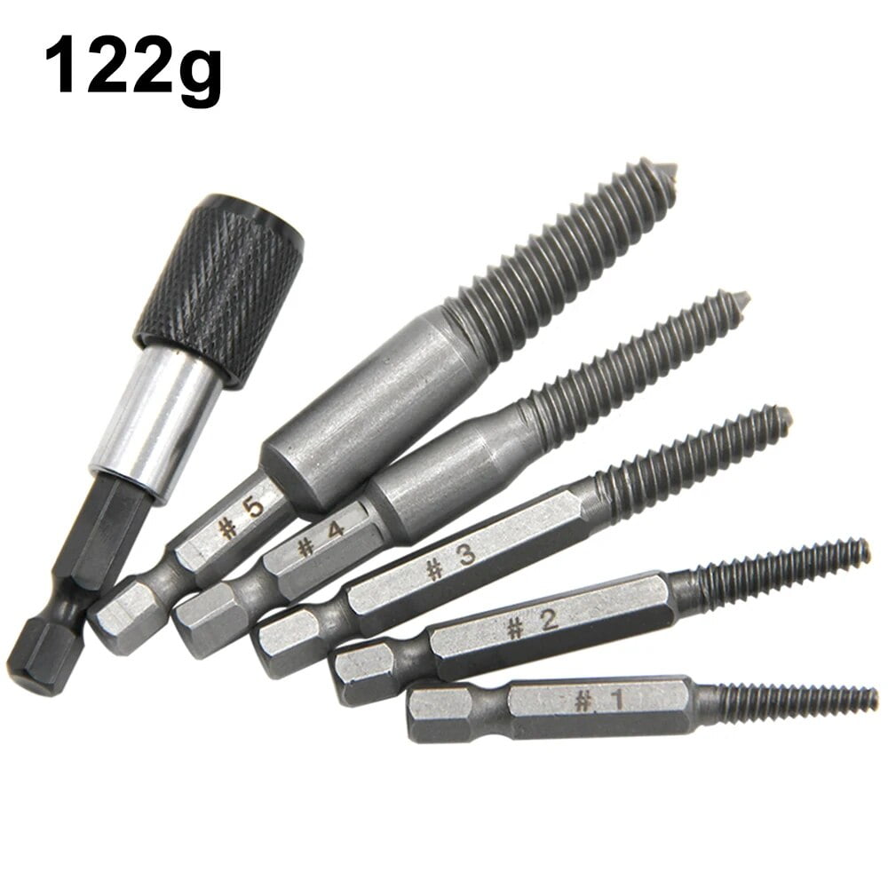 5pc Hexagonal Handle Broken Head Screw Extractor 60mm Black Quick ...
