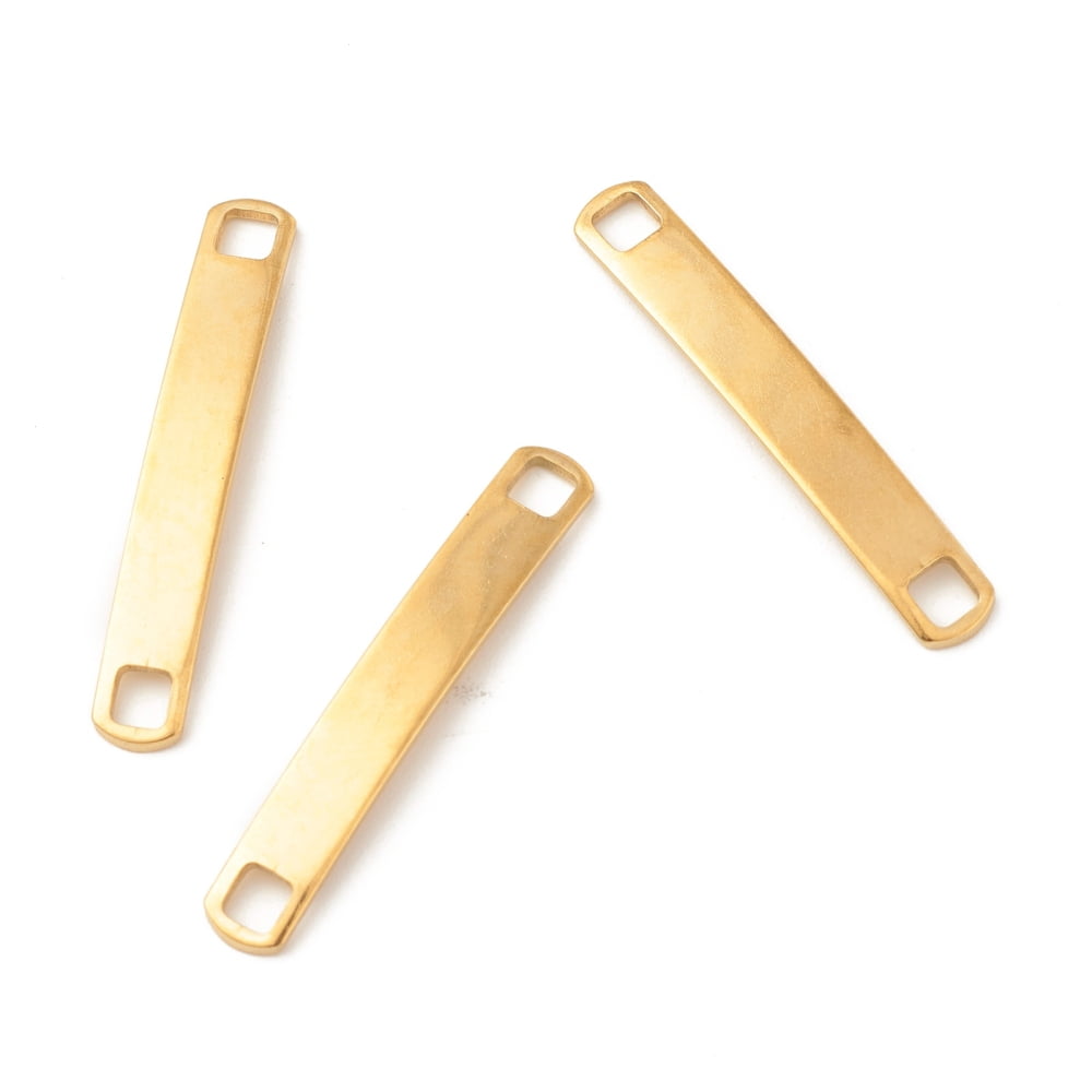 5pc Ion Plating(IP) 201 Stainless Steel Link Connectors Rectangle ...