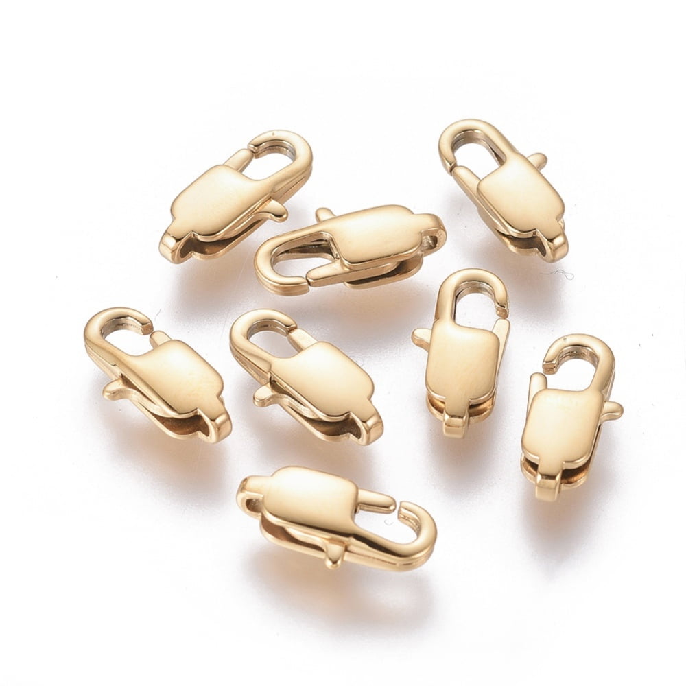 5pc Ion Plating(IP) 304 Stainless Steel Lobster Claw Clasps Golden ...