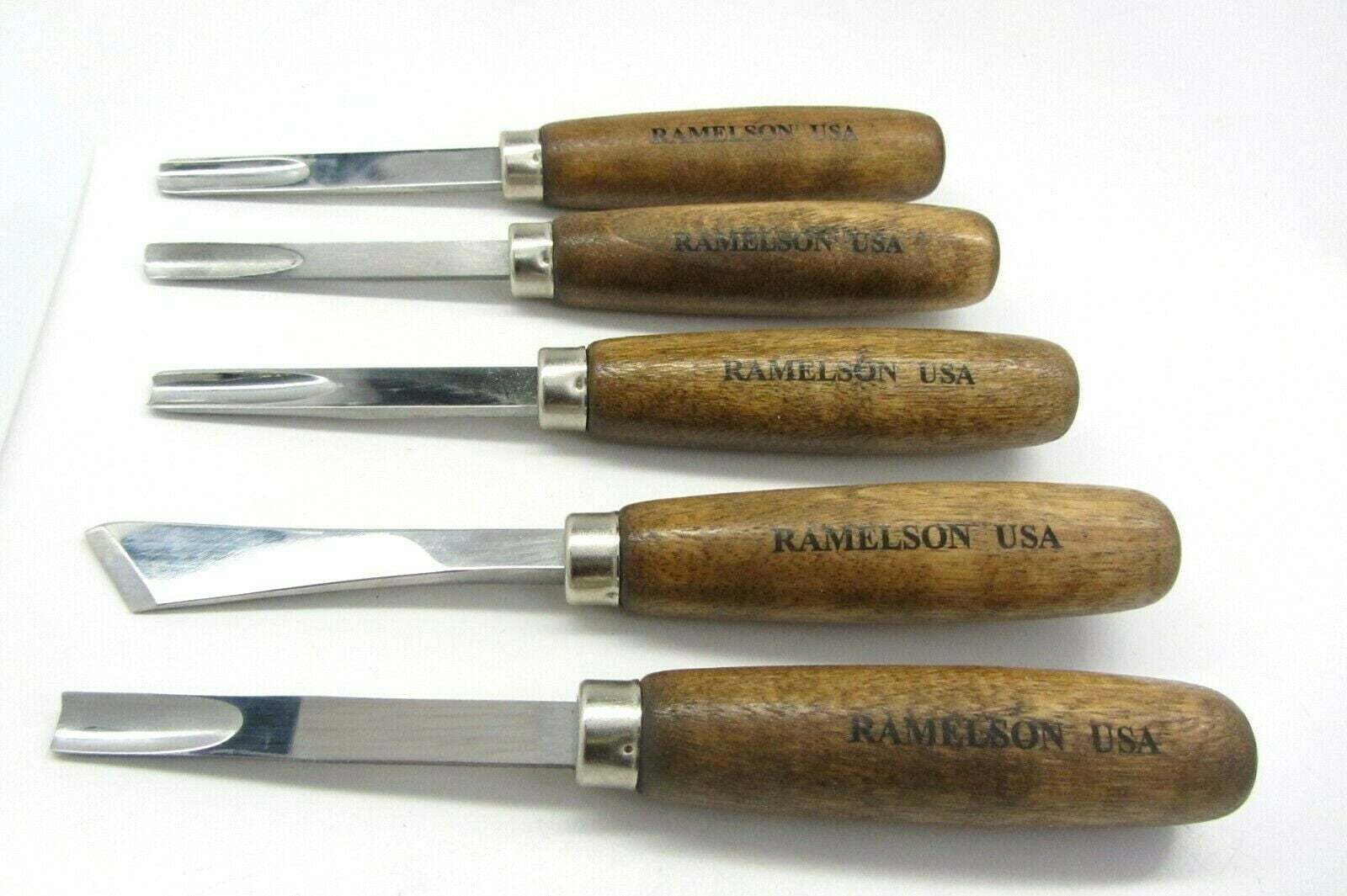 5pc Large Wood Carving Gunsmithing Gouges Tool Set 120 Ramelson USA ...