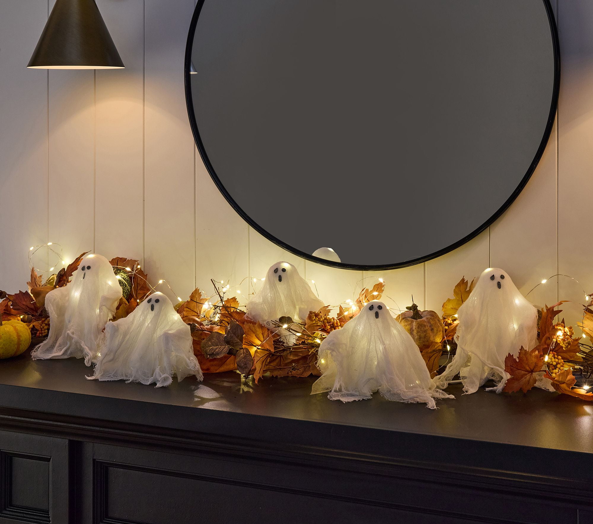 5pc Light-Up Halloween Ghosts Centerpiece - 36 Inch Long Pre-Lit Ghost ...