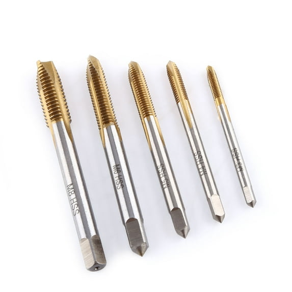 5pc Metric Screw Tap Set, Titanium Coated for Durability Efficient Chip ...
