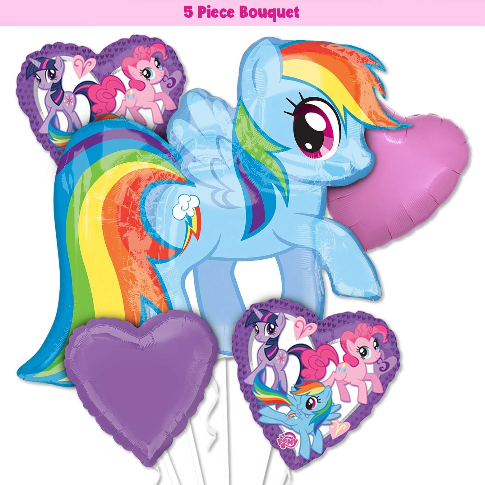 5pc My Little Pony - Rainbow Dash Deluxe Balloon Bouquet - Quality ...