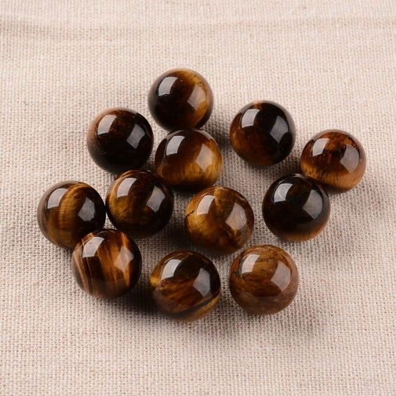 5pc Natural Tiger Eye Round Ball Beads Gemstone Sphere No Hole ...