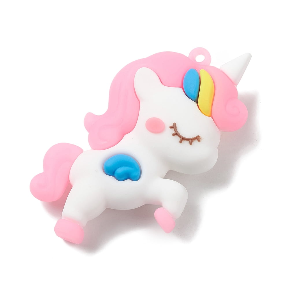 5pc PVC Plastic Cartoon Pendants for DIY Keychain Making Unicorn Charm ...