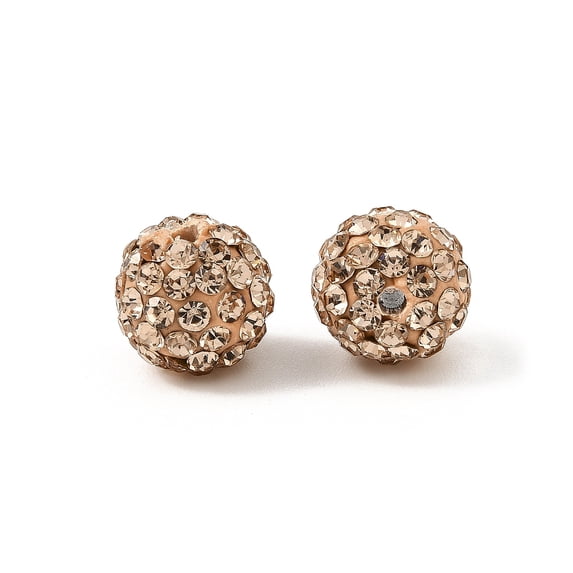 5pc Pave Disco Ball Beads Polymer Clay Rhinestone Beads Round Light ...