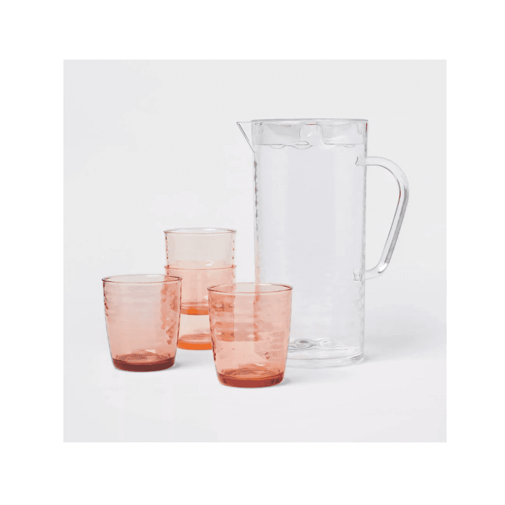 5pc Plastic Beverage Pitcher & Tumbler Set, Color Multicolor Warms ...