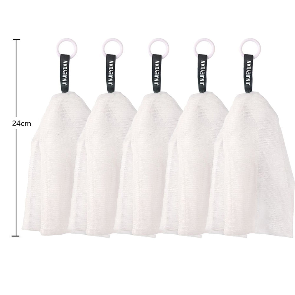 5pc Portable Hangable Handmade Soap Saver Bag Bath Shower Travel