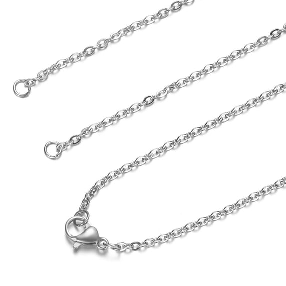 5pc Resistant 304 Stainless Steel Cable Chain Necklace Making with ...