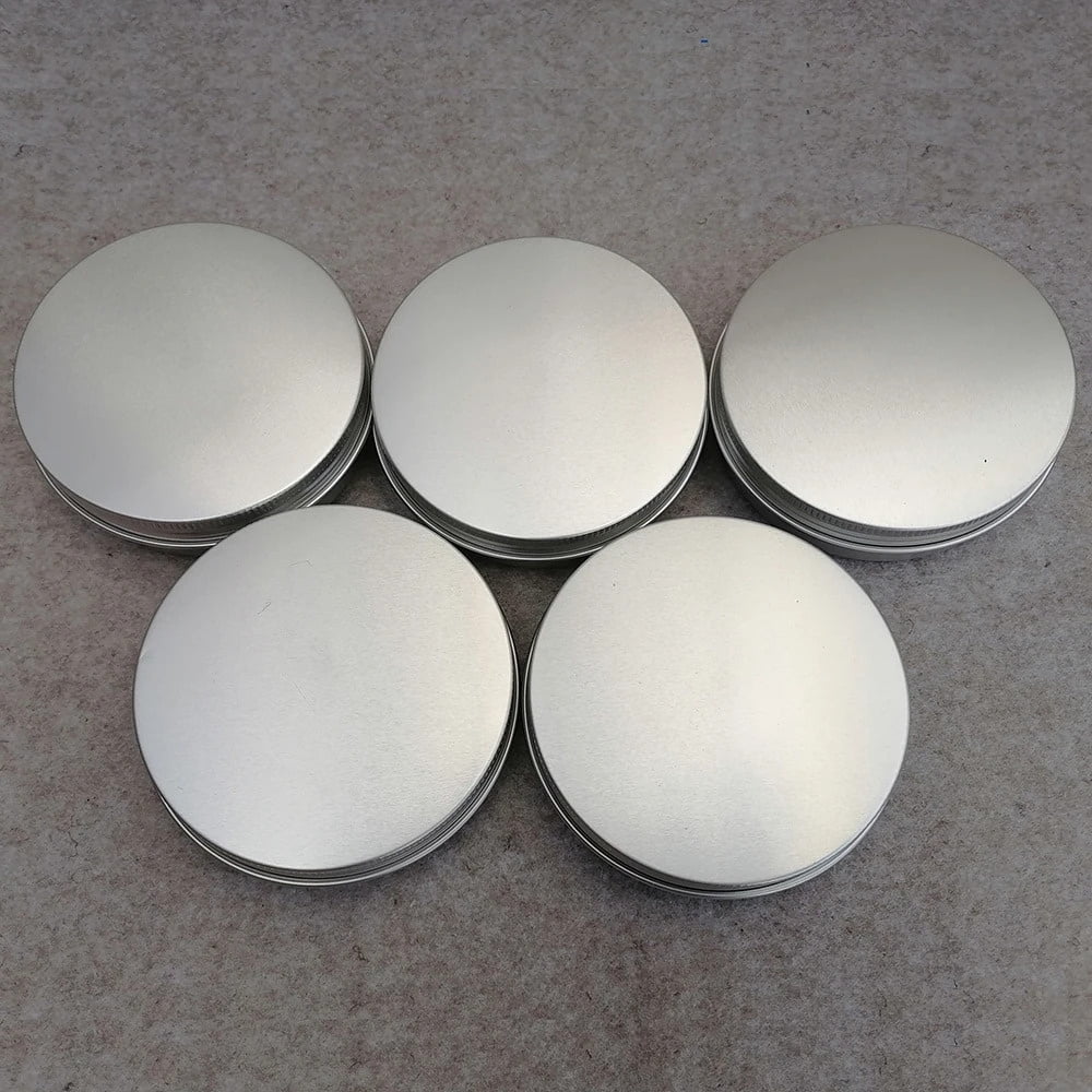 5pc Round Aluminum Tin Cans with Screw Top Lids - 5ml/10ml/15ml/30ml/50ml/80ml/100ml Empty ...